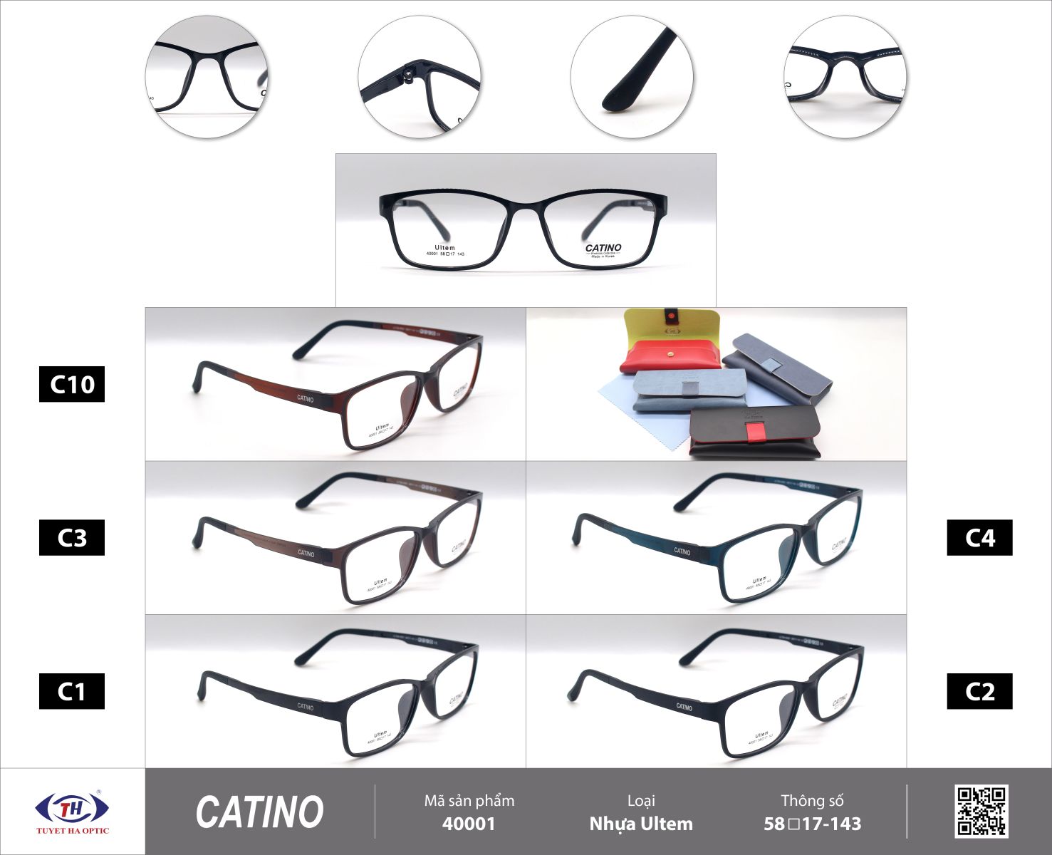 GỌNG NHỰA ULTEM CATINO - Mắt Kính Tuyết Hà